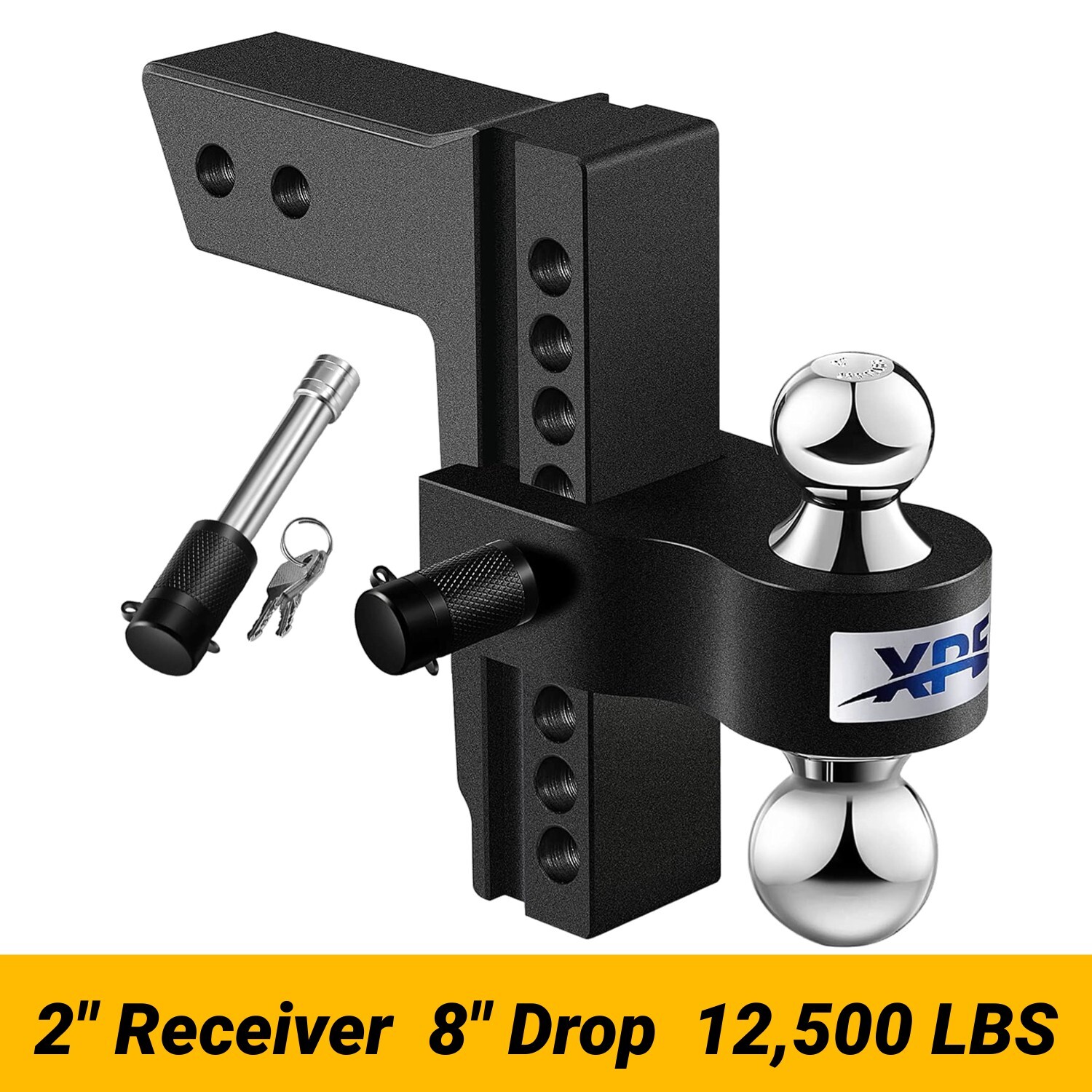 XPE Trailer Hitch Fits 2 Inch Receiver, 8 Inch Adjustable Drop Hitch ...
