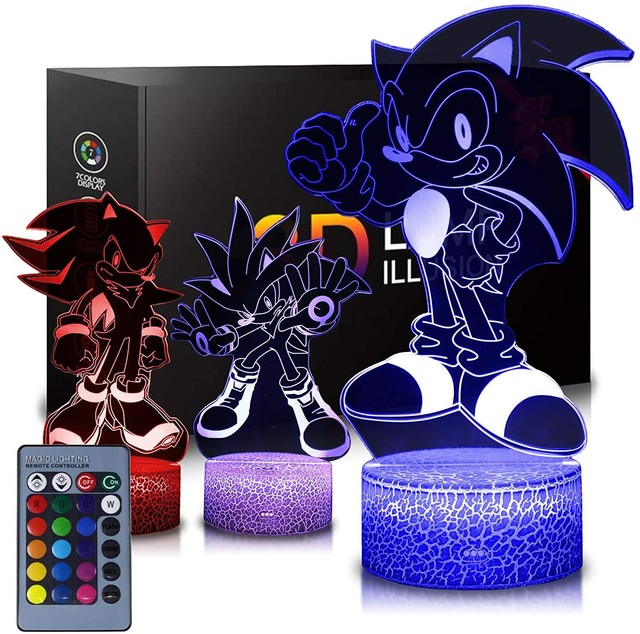 Sonic the Hedgehog 3D LED Night Light Touch Table Desk Lamp Christmas ...