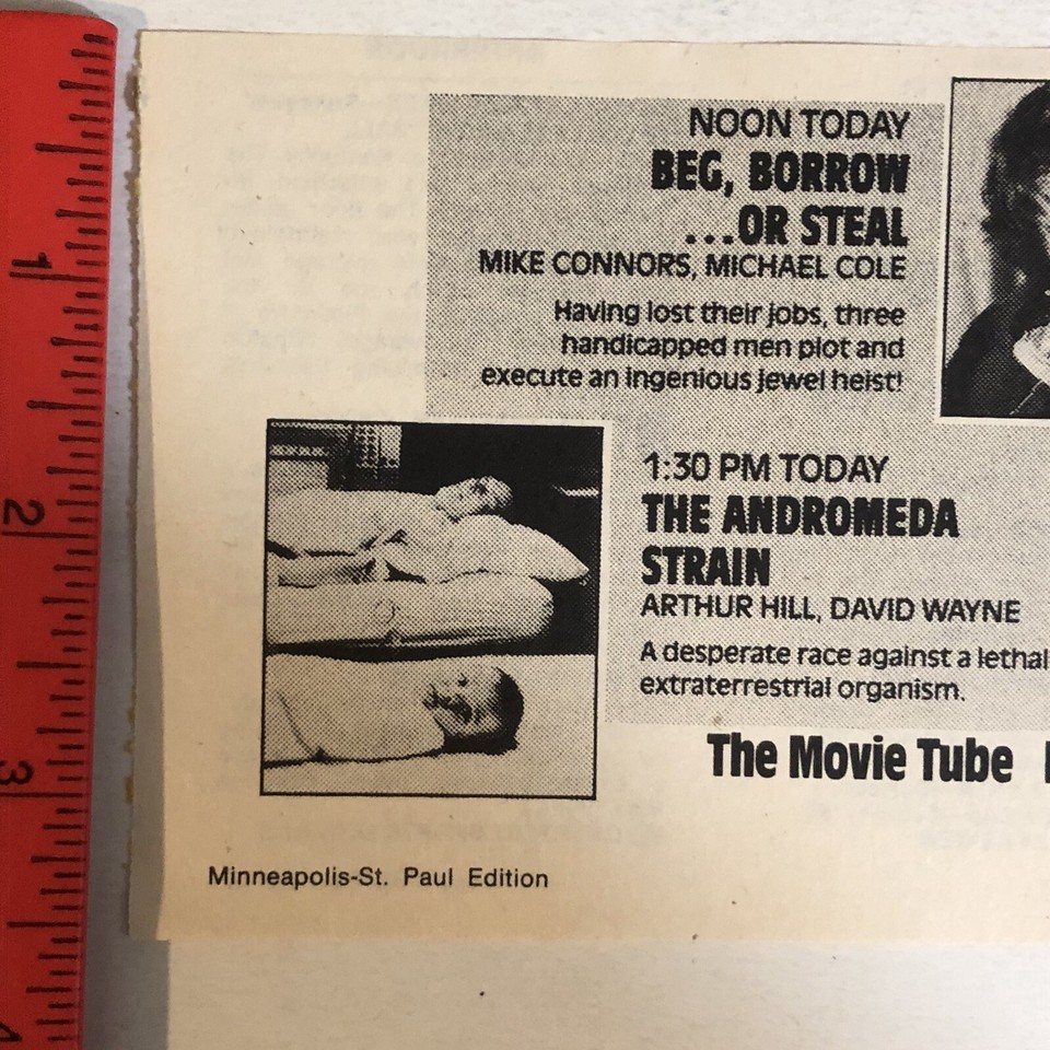 Andromeda Strain Tv Guide Vintage Print Ad David Wayne Arthur Hill Tpa7 ...