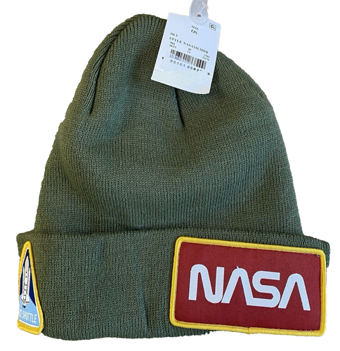 Mad Engine Brand NASA Beanie Green New With Tags American Flag Space ...