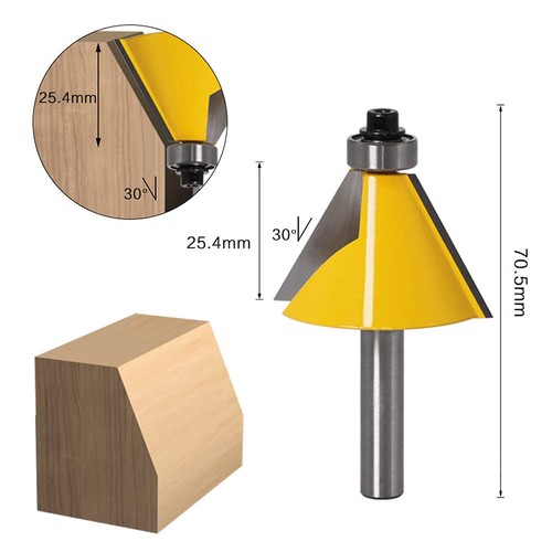 3Pcs Chamfer Router Bit Set 1/4 Inch Shank Bevel Router Bits 15 22.5 30 ...