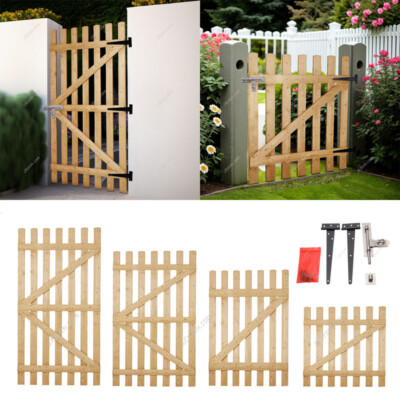 150/180cm Tall Outdoor Wooden Fence Gates Garden Gate Pedestrian Gate w ...