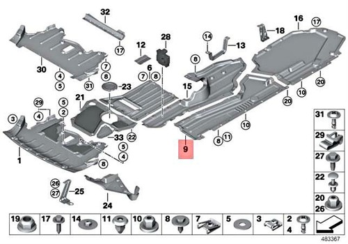 Genuine BMW X5 M X6 E70 E71 X5 3.0d 3.0sd Underside Panelling Right ...
