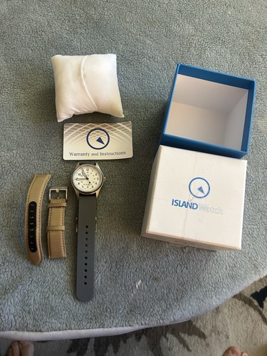 Islander Mitchel DAY-T Automatic Field Watch with White Dial Day & Date ...