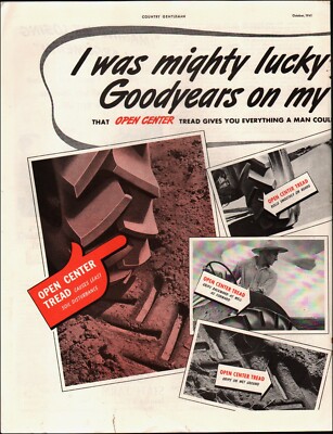 1941 Vintage ad Goodyear Sure-Grip Tractor Tire Rubber WWII era 2-pgs ...