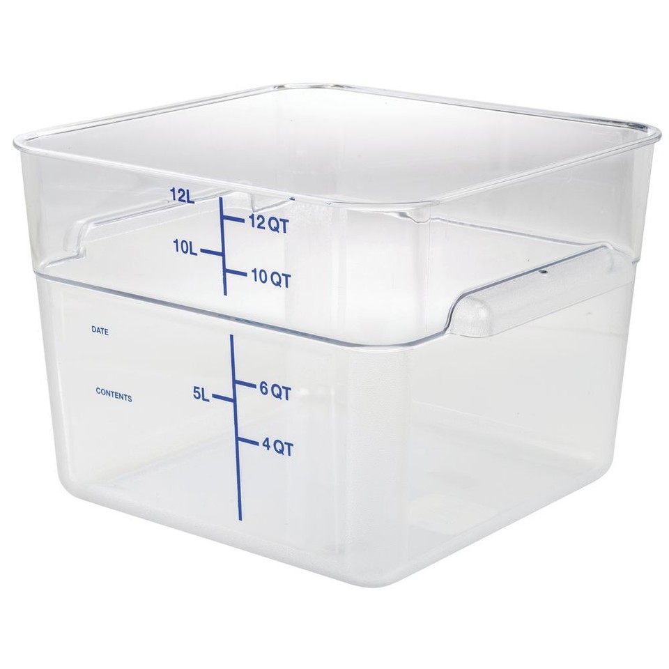 Carlisle 12 Qt Clear Plastic Square Container - 11"L x 11"W x 8 1/4"D ...