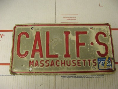 1980 80 Massachusetts MA License Plate CALIFS Vanity | eBay