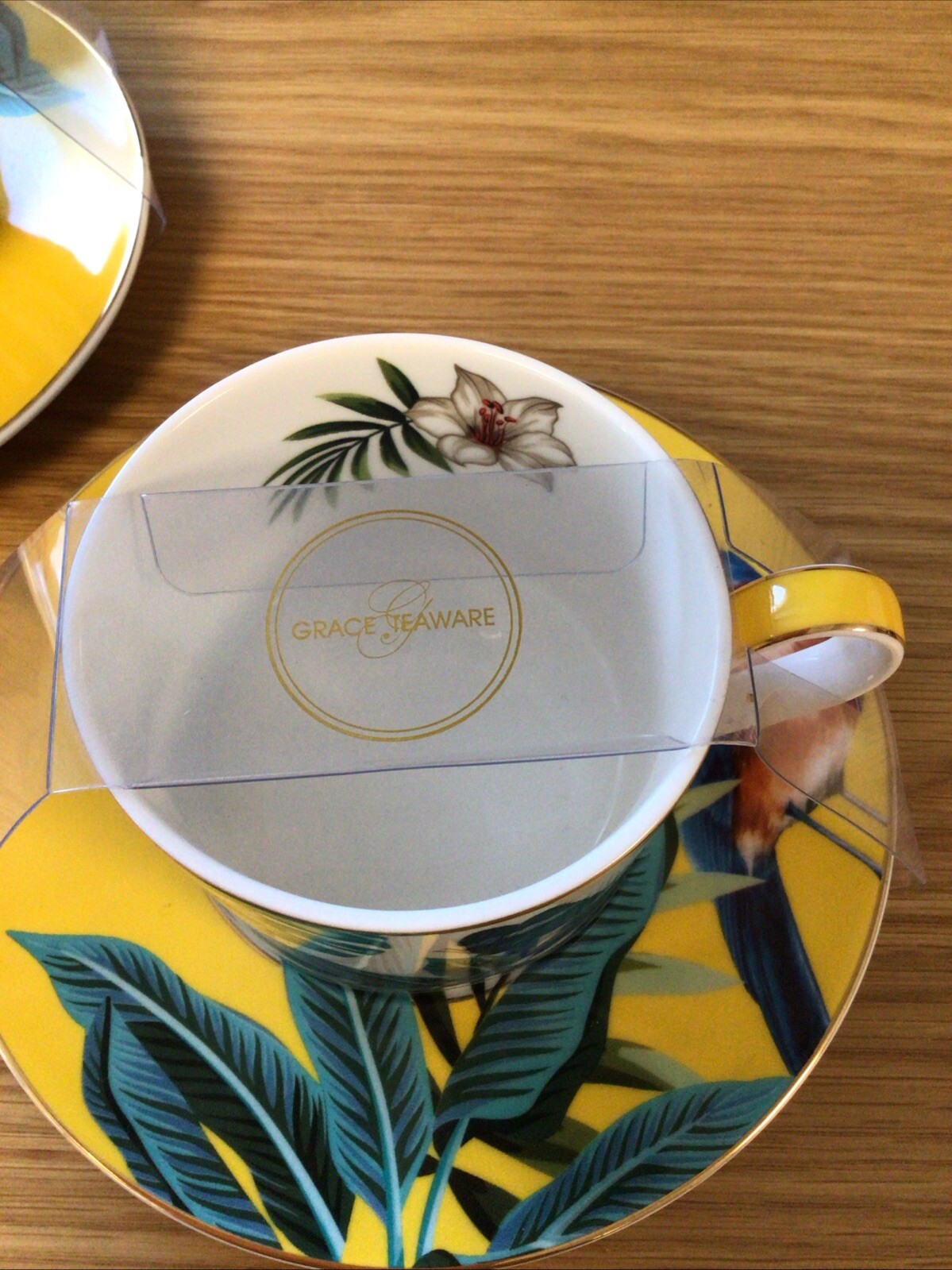 Grace Teaware Cup And Saucer Floral Birds Butterfly Set/ 2 Tropical | eBay