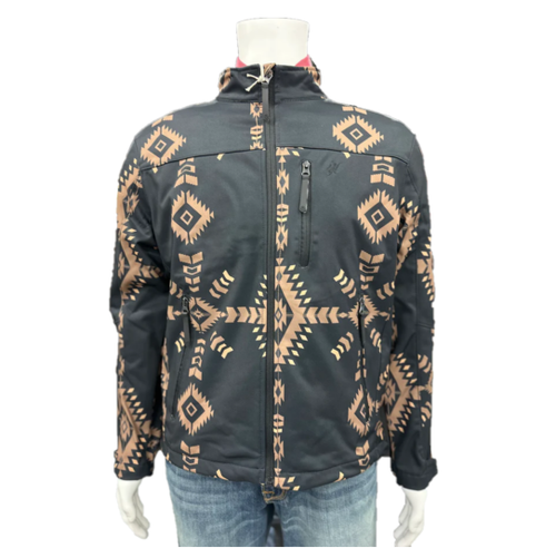 Hooey Men's "Jesse" Black Aztec Printed Softshell Jacket HJ109BKTN | eBay