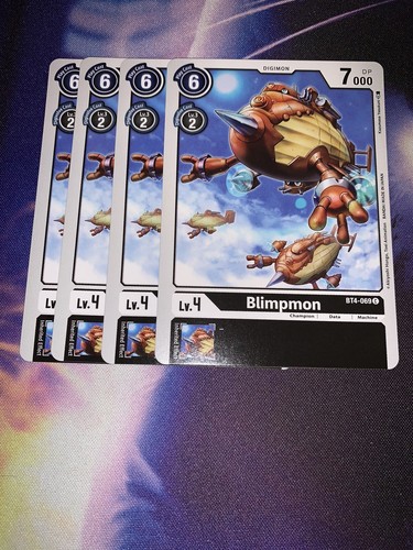 Digimon TCG Singles - Blimpmon x4 - BT4-069 - Common - NM - Playset | eBay