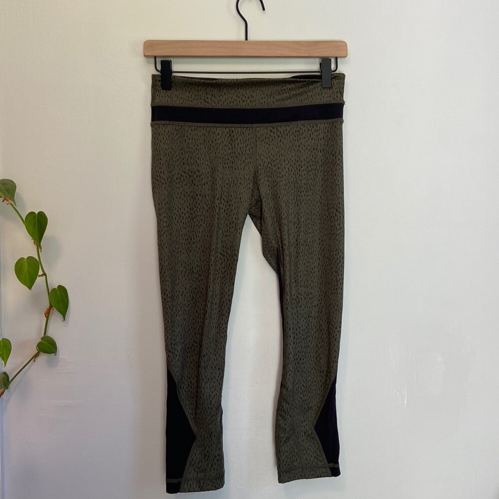 Lululemon Green Dottie Dash Mesh Run Inspired Crop II… - Gem