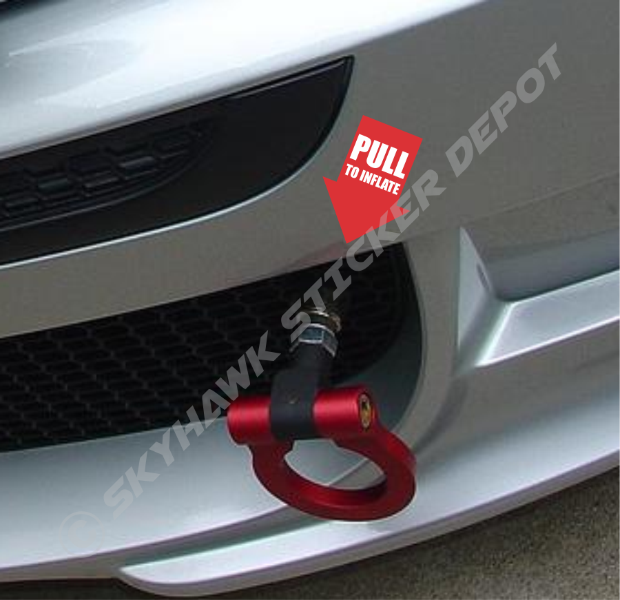 Funny Tow Arrow Vinyl Decal Sticker Pull To Inflate Car Sticker | eBay