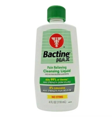 4 Pack Bactine Max Pain Relieving Cleansing Liquid Antiseptic No Sting ...