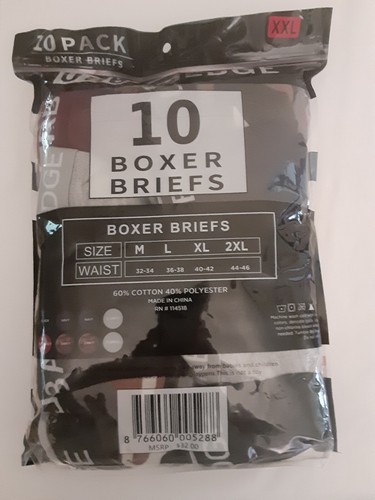 Urban Edge Value Pack Men's Underwear 10 Boxer Briefs, Assorted Colors ...