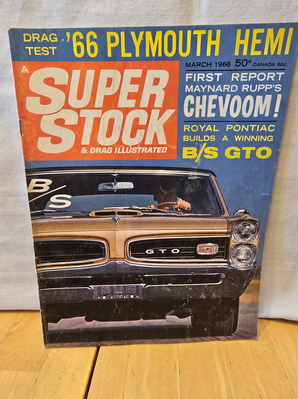 Super Stock & Drag Illustrated Magazine March 1966 GTO PLYMOUTH HEMI ...