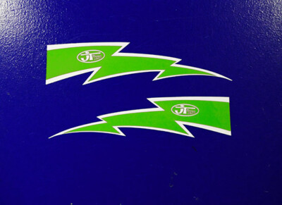JT Racing Bolts Decals White/Green stickers KX KDX KXT KZ 125 250 500 ...