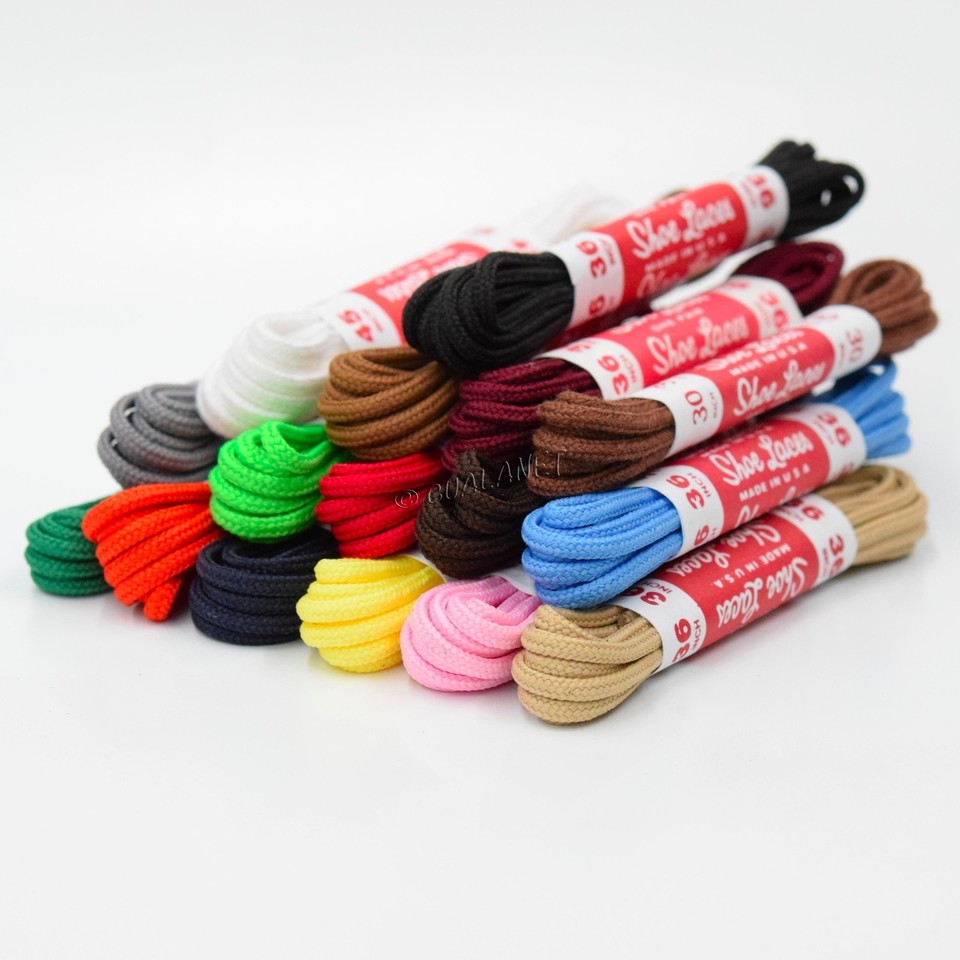 Dress Shoe Thin Round Laces Shoelaces Boot Strings Colored Shoestrings ...