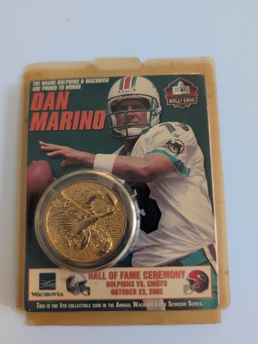 2005 Dan Marino Miami Dolphins Hall of Fame Ceremony Football Coin ...