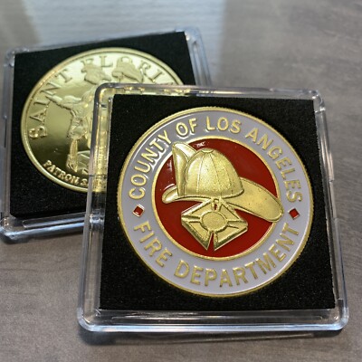 LACoFD LOS ANGELES COUNTY FIRE DEPARTMENT Gold Plated Challenge Coin ...