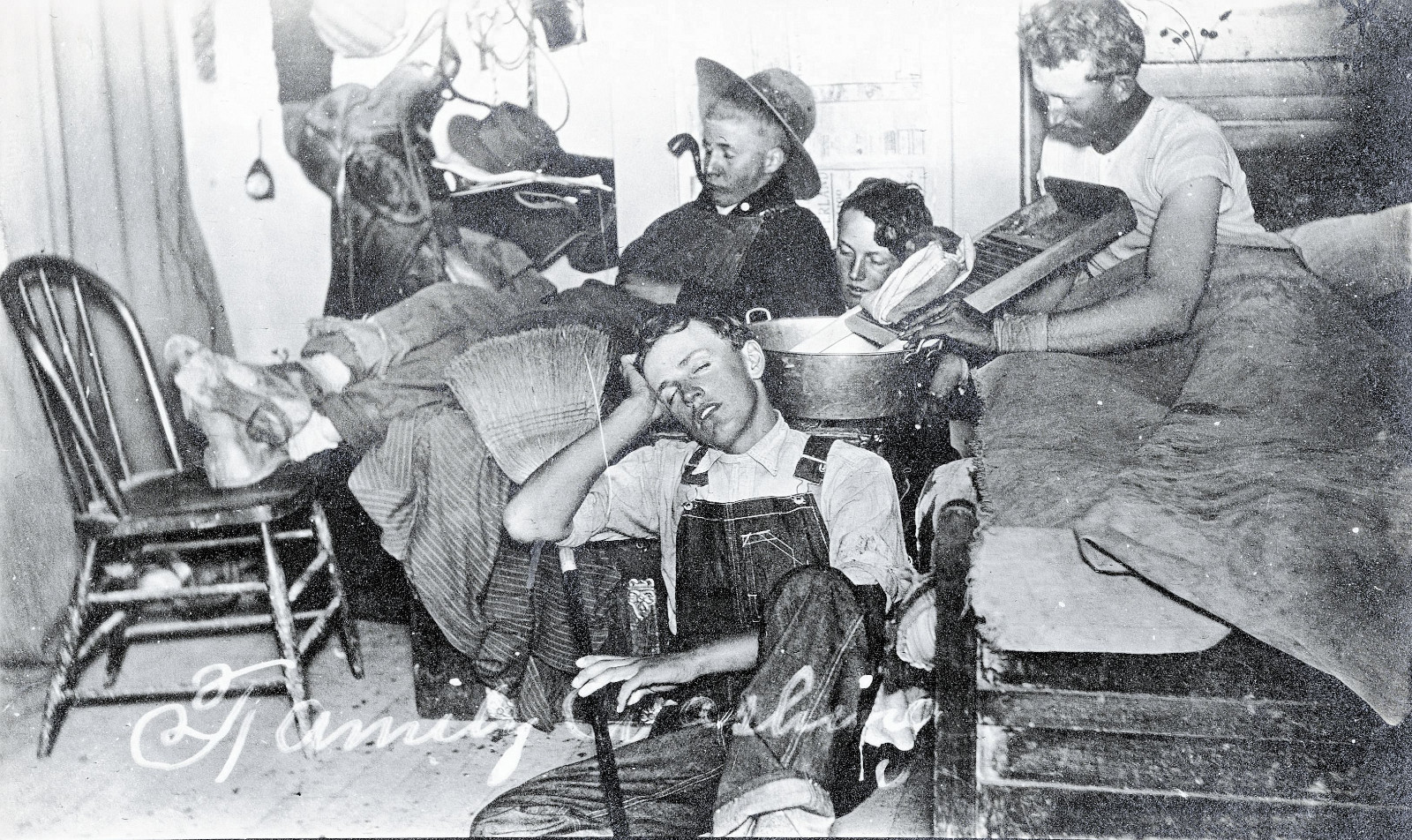 c1912 RPPC - Posed "Family Washing" Humorous Card, Cyko Stamp Box | eBay