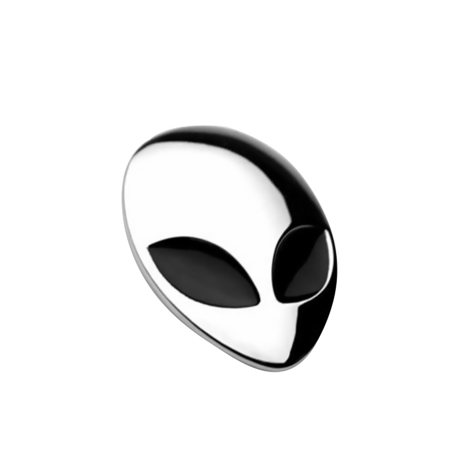 2 Pack Metal 3D Alienware Alien Head Car Auto Logo Sticker Badge Emblem ...