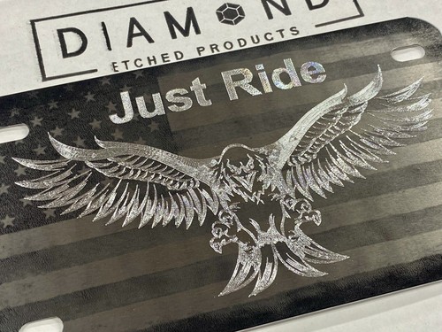 US Flag Eagle Custom Any Text 7x4 Metal Motorcycle Bike Moped License ...