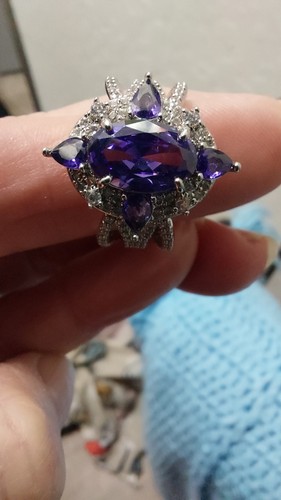 Bomb Party Reign A Crown of Gems Dark violet CZ/silver ring size 7 | eBay