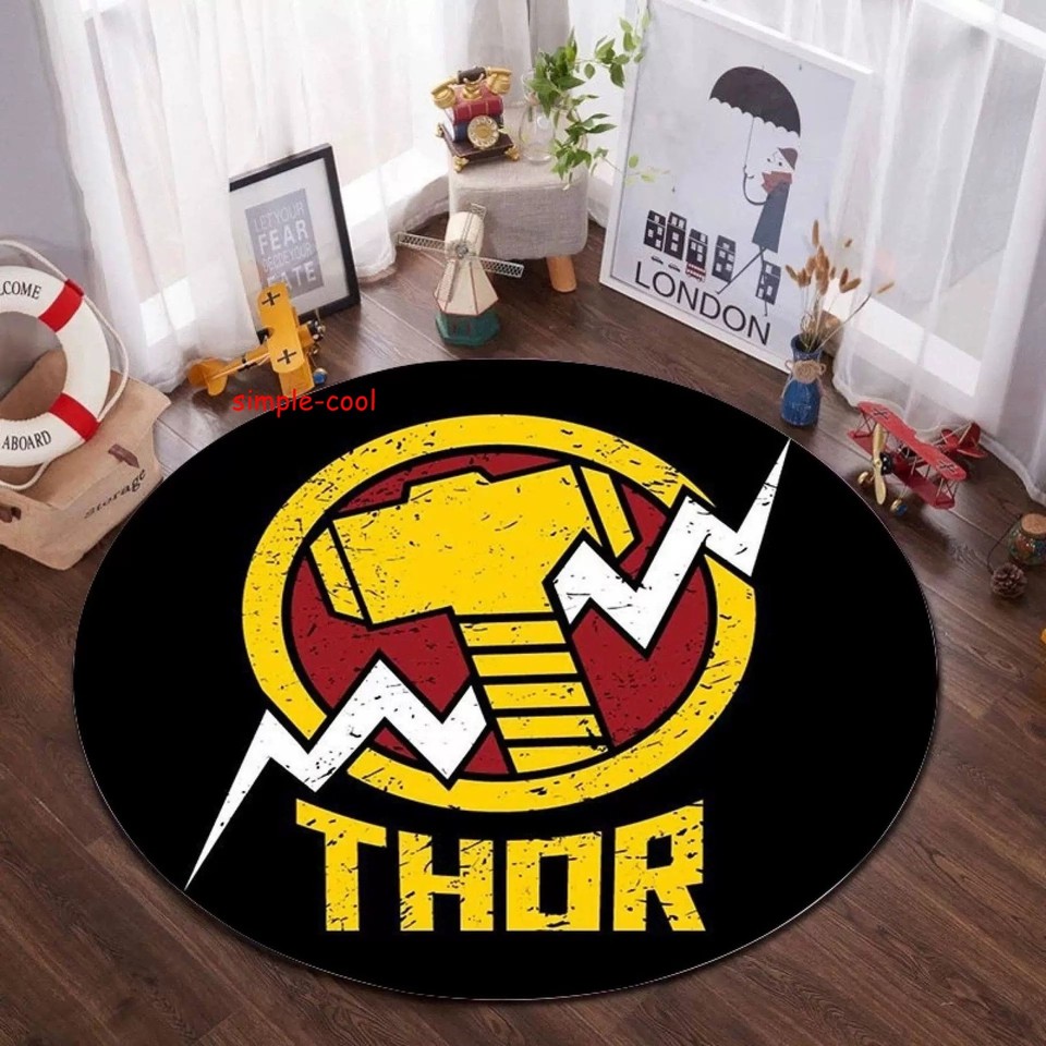 Marvel The Avengers Spiderman Round Mat Bedroom Carpet Doormat Chair ...