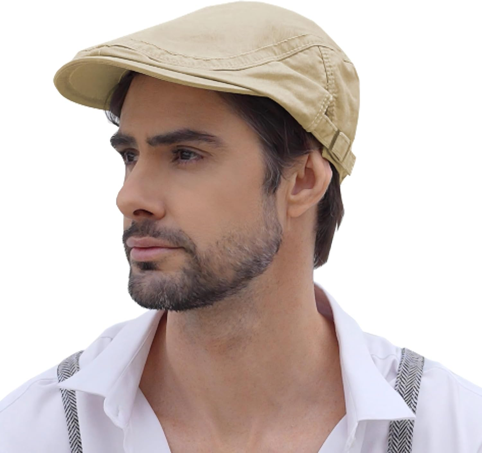 Oversized XXL Flat Cap for Men Cotton Flat Irish Cabbie Ivy Gatsby ...