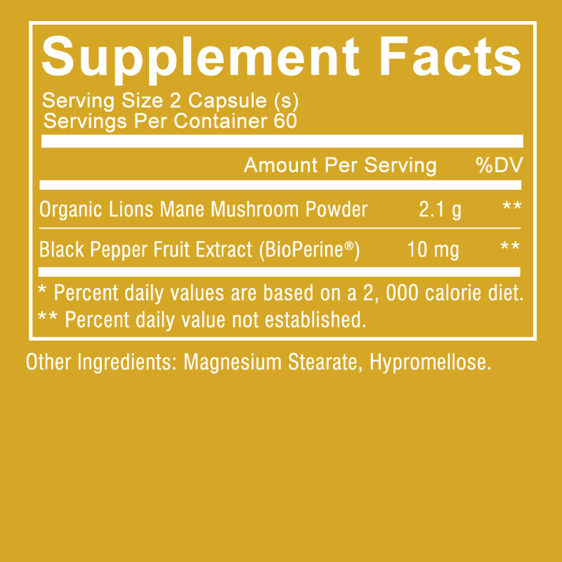 Lion's Mane Capsules 2100mg - Brain, Mood and Cognitive Health, Memory ...