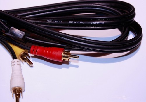AV cable, stereo audio with RG-59/U coaxial video, RCA male to RCA male, 6ft | eBay