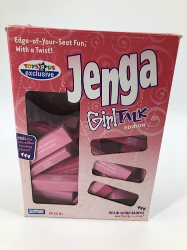 Jenga Girl Talk Toys R Us Edition Parker Brothers Pink Board Game ...