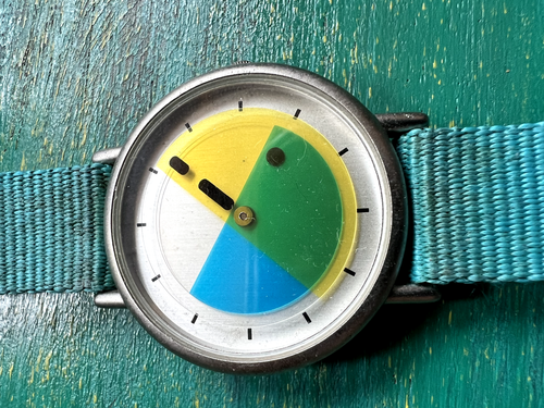 Unique (prototype?) Color Disk Hands Quartz Watch | eBay