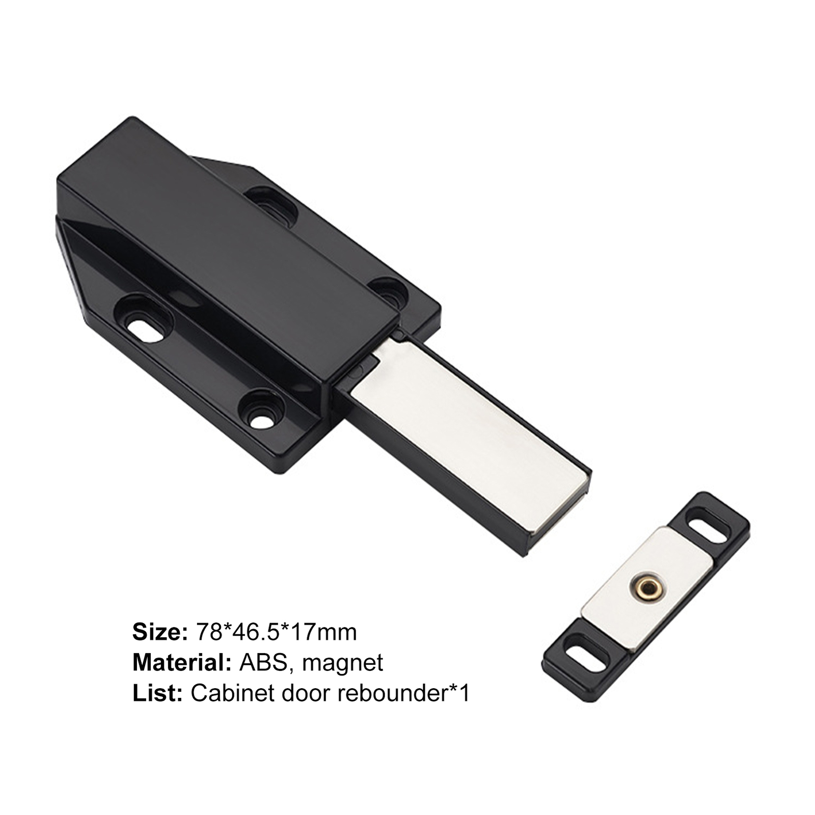 Push Catch Latch High Durability Handle Free Single-headed Magnetic ...