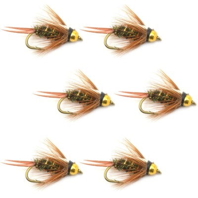 Fly Fishing Flies Prince Bead Head Nymph Fly - 6 Flies Hook Size 12 ...