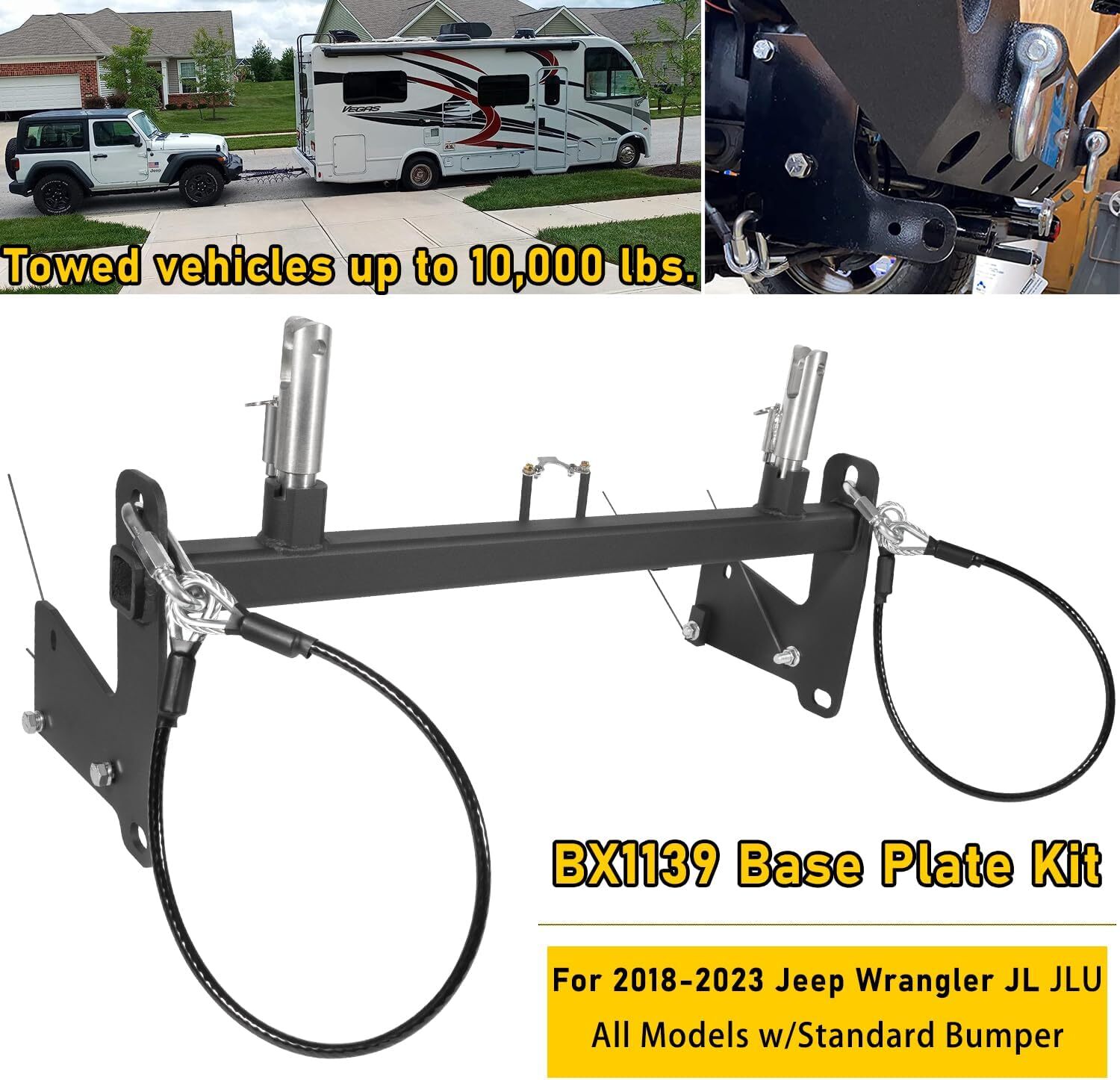 BX1139 Tow Bar Base Plate Tow Bar Bracket for Blue OX for 18-23 Jeep ...