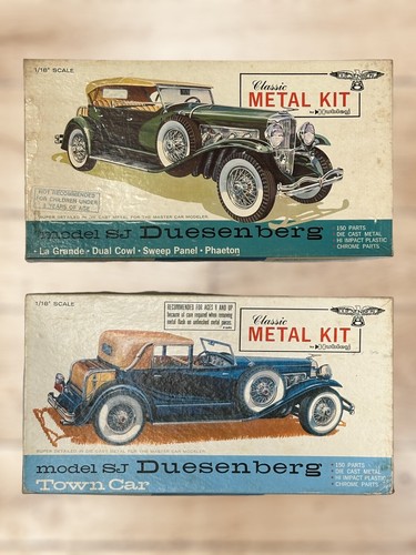 Vintage 1965 Hubley 1/18 Scale Duesenberg Classic Metal Model Kit LOT ...