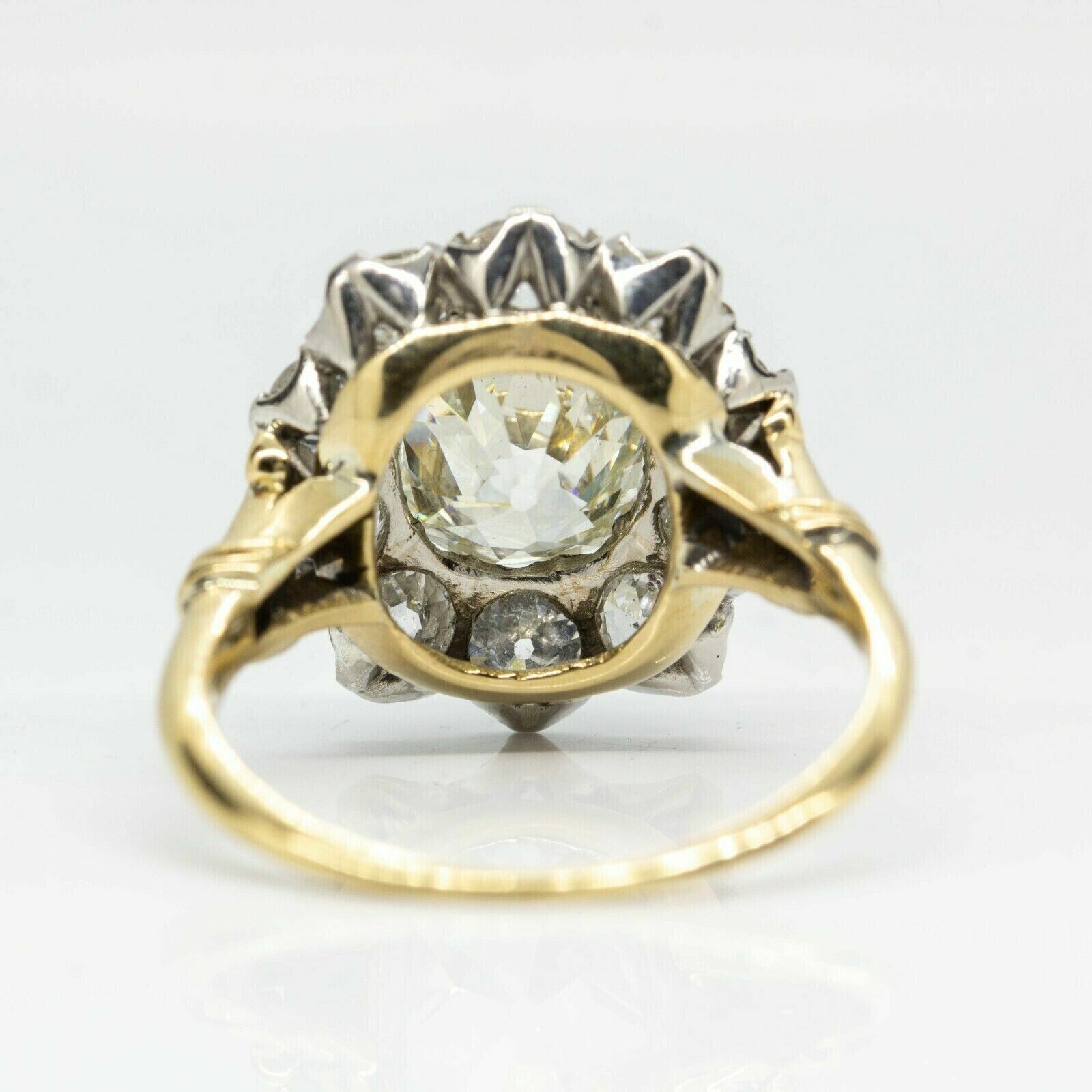 4Ct Round Cut Lab Created Diamond Art Deco Vintage Ring 14K Two Tone ...