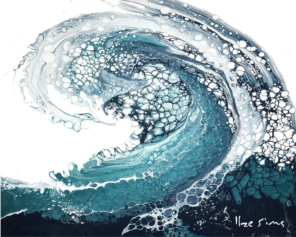 Ocean Wave Paper Blue Ocean Waves Simple Paper Cut Style Wave Banner