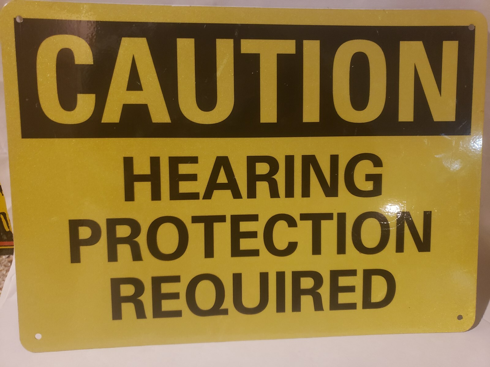 LYLE SIGNS- CAUTION HEADER, HEARING PROTECTION REQUIRED ALUMINUM SIGN ...