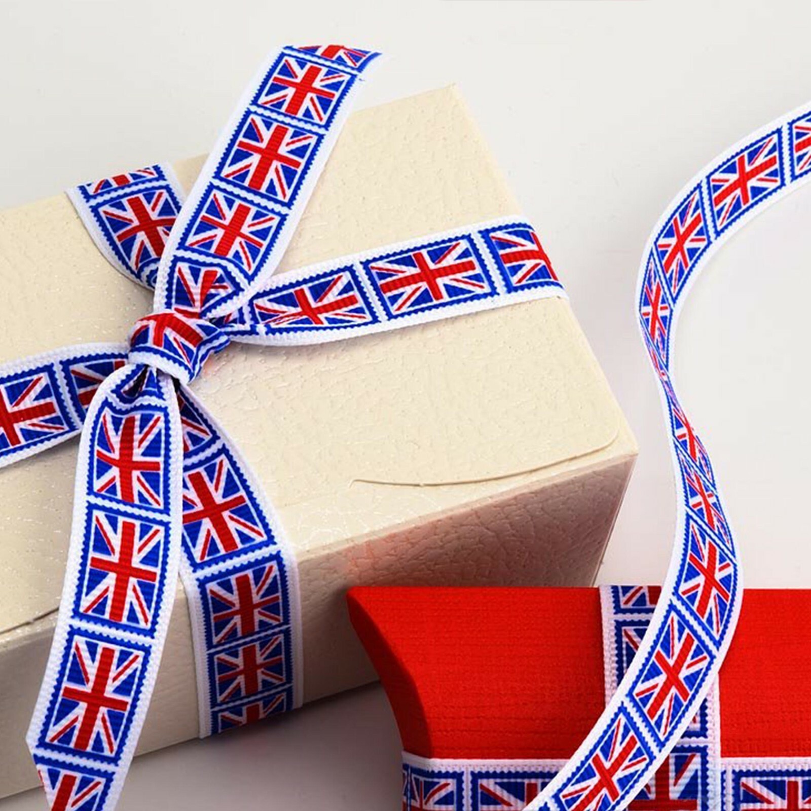 UNION JACK RIBBON British Decorative Bow Cake Tape Trim UK Flag Cut Per ...
