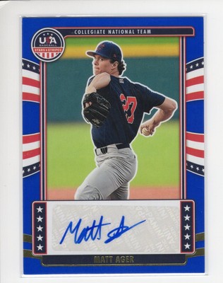 2024 USA Stars & Stripes Collegiate Blue Signature #NTS-MA Matt Ager ...