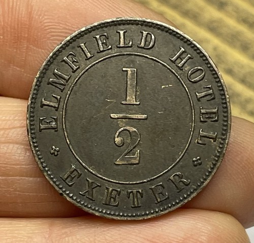 ELMFIELD HOTEL 1879 - 1/2D TOKEN EXETER LOYAL SAMARITAN LODGE 540 ...