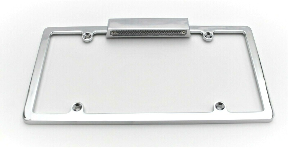 Chrome License Plate Frame With Light Standard USA Plates | Size ...