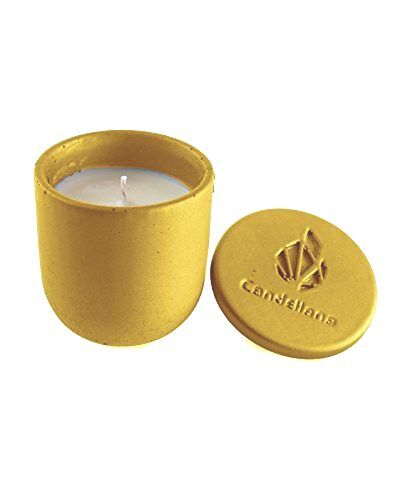 Candellana Candles Candlefort Concrete Candle- Modern I- Yellow, Scent ...