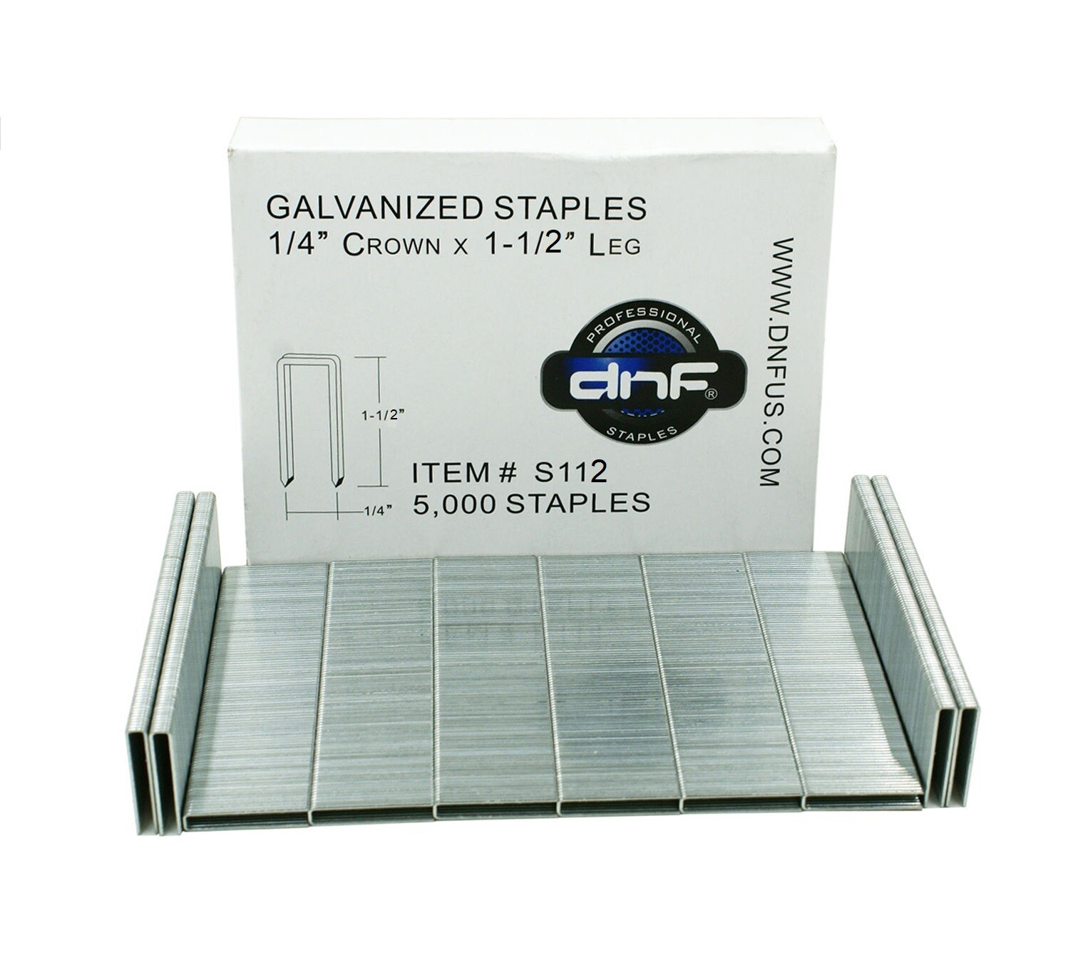 DNF Galvanized Staples 1/4" Crown 1-1/2" Leg (30,000 Total Staple ...
