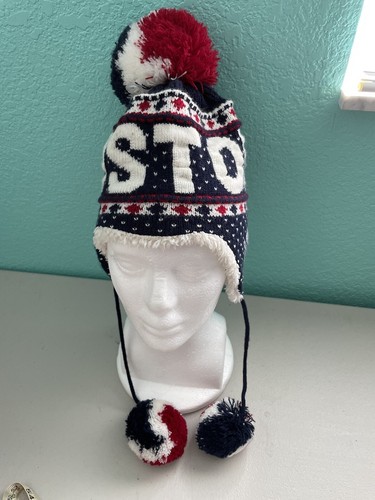 BOSTON Robin Ruth Child's Pom Pom Red White And Blue Winter Hat S/M | eBay