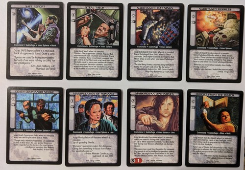 Battletech CCG TCG Card Game 8x RARE Command Subterfuge Cards, Limited ...