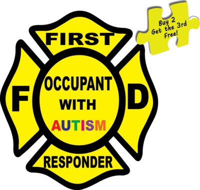 Child With Autism Occupant With Autism Fire Dept Maltese Cross Sticker ...