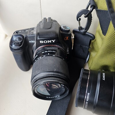Sony Alpha a300 10.2MP Digital SLR Camera - Black (Kit w/ 2 lens ...
